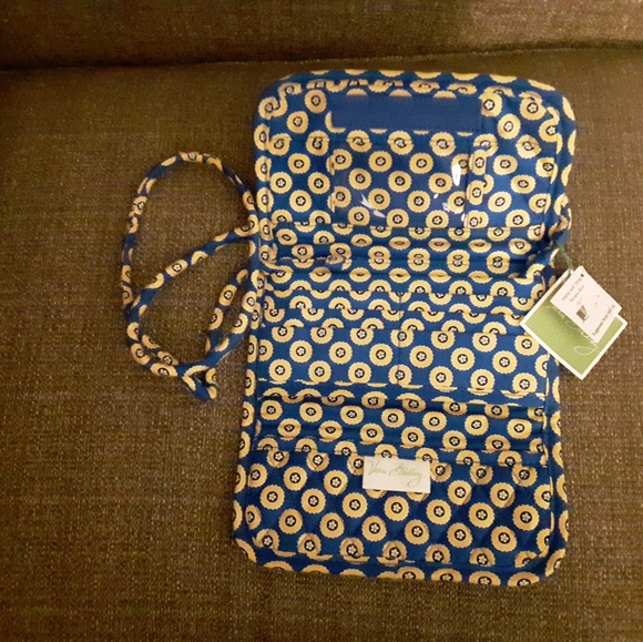 Vera Bradley | Bags | Vera Bradley Wallet Wstrap In Riviera Blue Nwt ...